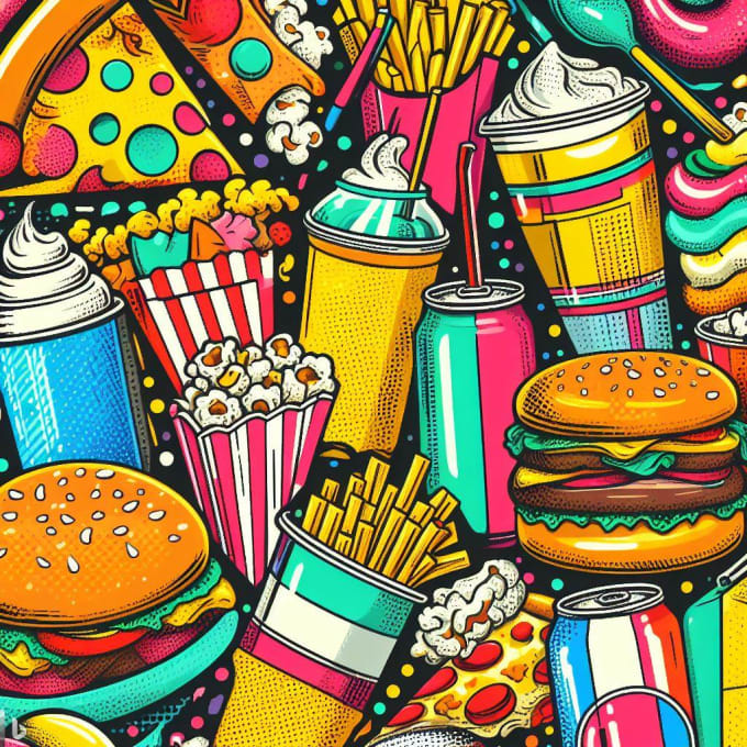 Make food pop art of your food by Koffutto | Fiverr