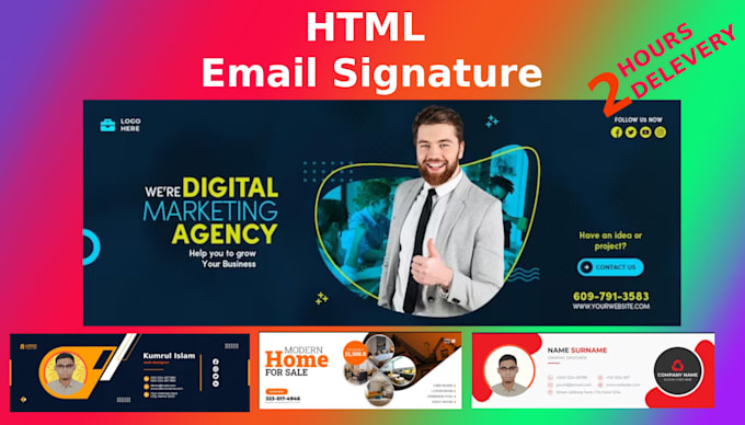 Make animated signature, responsive signature, gmail signature ...