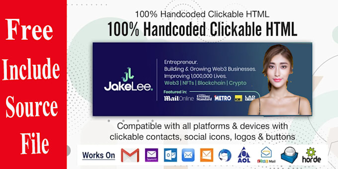 Create a clickable html email signature with animated gif by Naimur_r ...