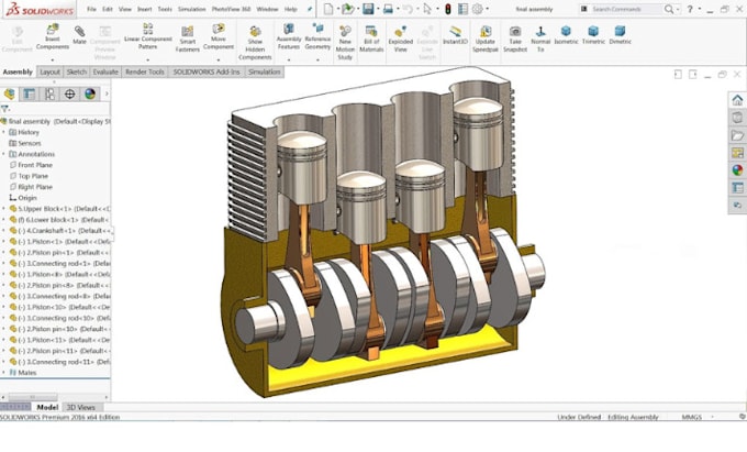 Do mechanical objects 3d modeling on solidworks, fusion360 and autocad