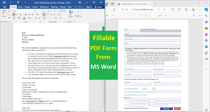 Create fillable pdf form, word or excel form from word, jpg or pdf file by Aqm_pdf_convert | Fiverr