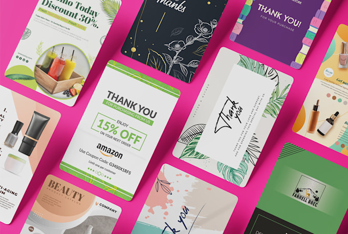 Design product insert card, thank you card for your business by ...