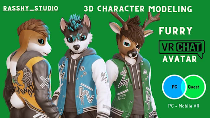 Design or model 3d vrchat avatar, furry nsfw art, vrc character, furry avatar by Rasshy_studio ...