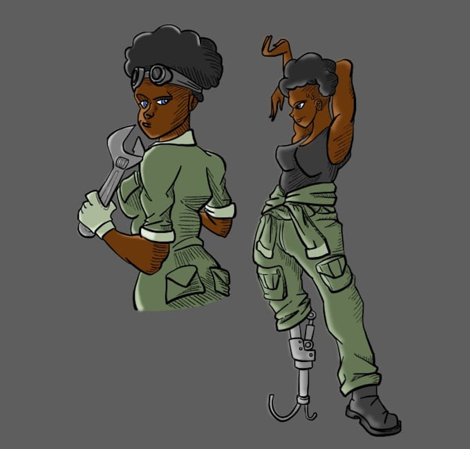 Illustrate 2d character designs and robots for mech lovers by Sc0rvy ...