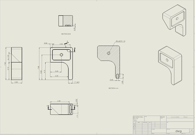 Draw any 2d drawing 3d part with solidworks by Designtradertre | Fiverr