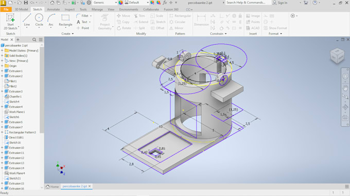 Do 2d modeling and 3d drawings in autodesk inventor by Sandi449 | Fiverr