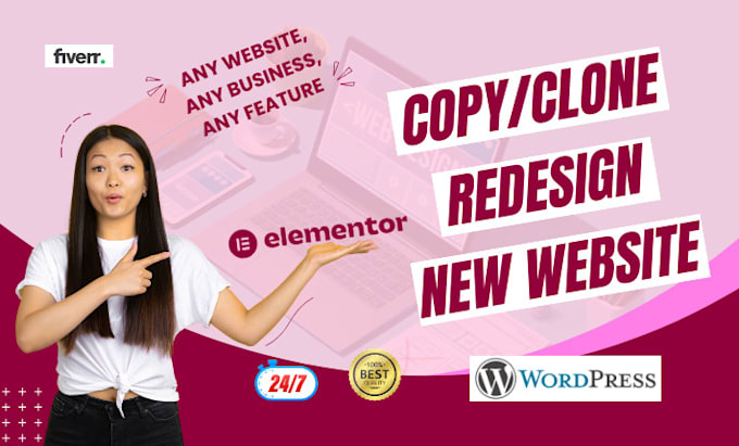 Create modern responsive wordpress landing page website using elementor ...