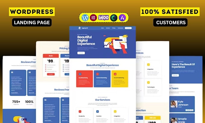 Design responsive wordpress landing page design using elementor pro by ...