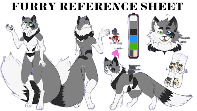 Do custom furry sheet, furry, furry reference sheet, fursona, fursona ref sheet by Golden4team ...