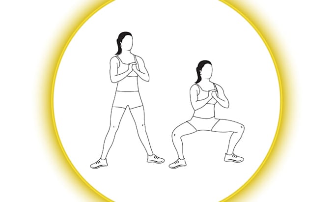 Draw yoga,fitness,workout,exercise color and vector line art by ...