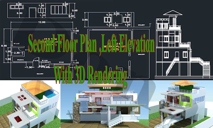Convert pdf, blueprint, sketch into autocad 3d rendering