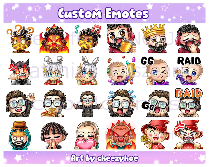 Draw cute emotes for twitch, trovo, discord and youtube by ...