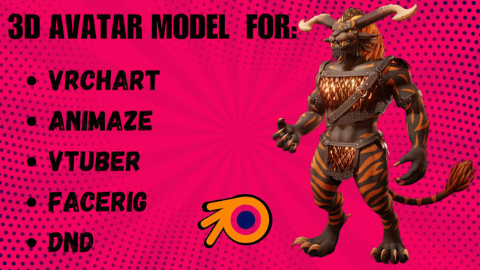 Create a custom 3d model for vrchart vrc vseeface animaze vtuber nsfw ...