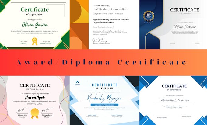 Create stunning diploma certificates and award certificates by ...