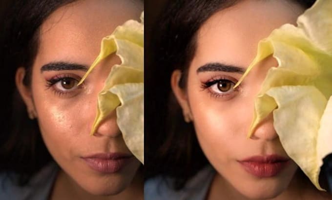 Professional skin retouch, face edit, makeup, and hair by ...