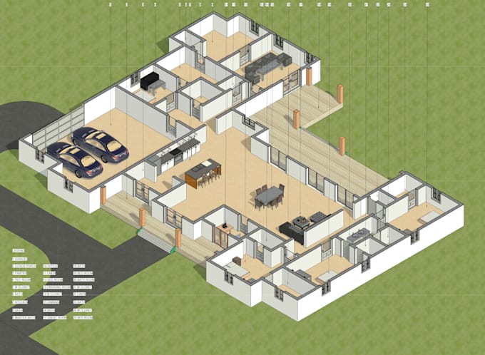 Be your architect and create 3d rendered floor plans and 3d axonometric ...