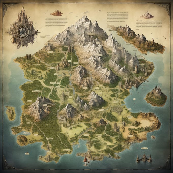 Draw your fantasy map illustration for you by Rabbarak3 | Fiverr