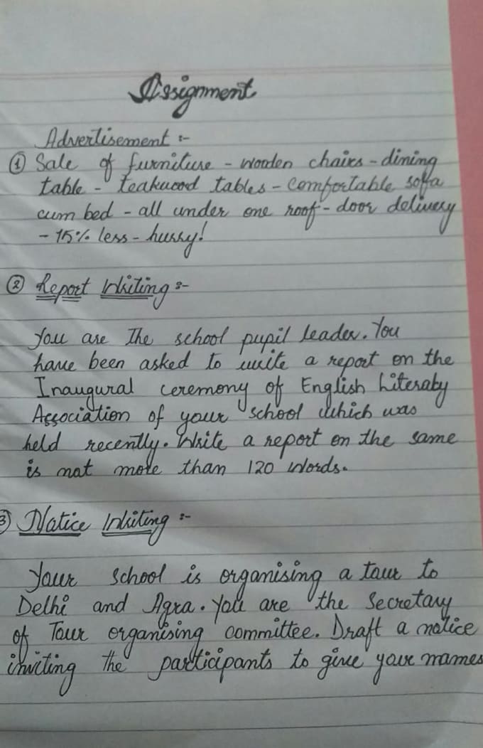 Write your assignment with hand, hand assignment writing