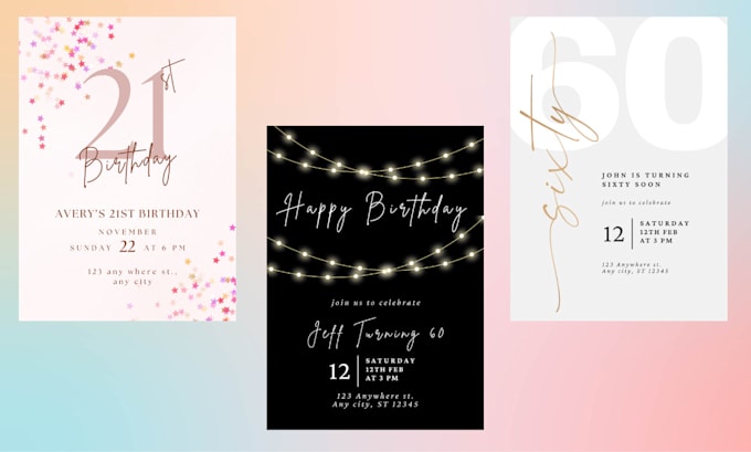 Design unique birthday invitation card for kids and adults by Mickyjo94 ...