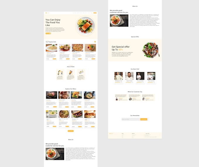 Create restaurant landing page ui ux design by Enrico44 | Fiverr