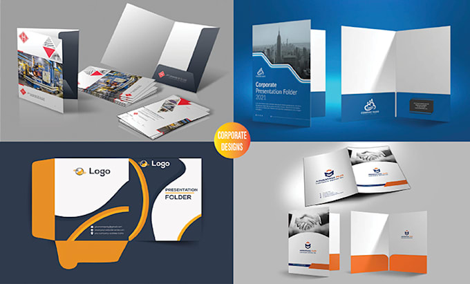 Design professional, corporate, modern presentation folder and inserts by Sammiarts | Fiverr