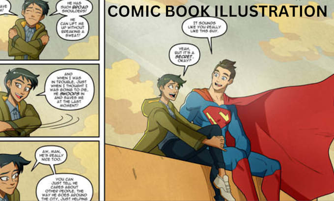 Draw comic book cover story board manga art superhero comic book ...