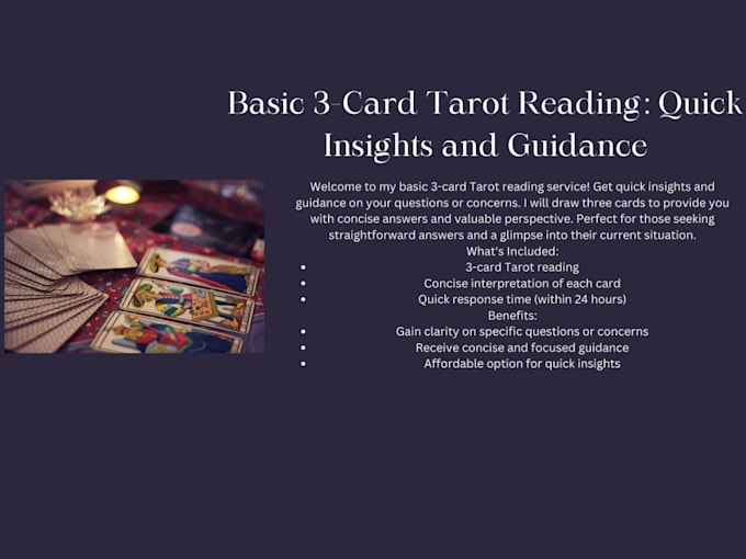 Perform an accurate 3 card tarot reading by Foxundercover | Fiverr