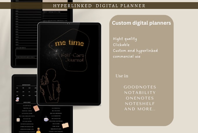 Create hyperlinked digital planner, journal for your ipad or esty by ...