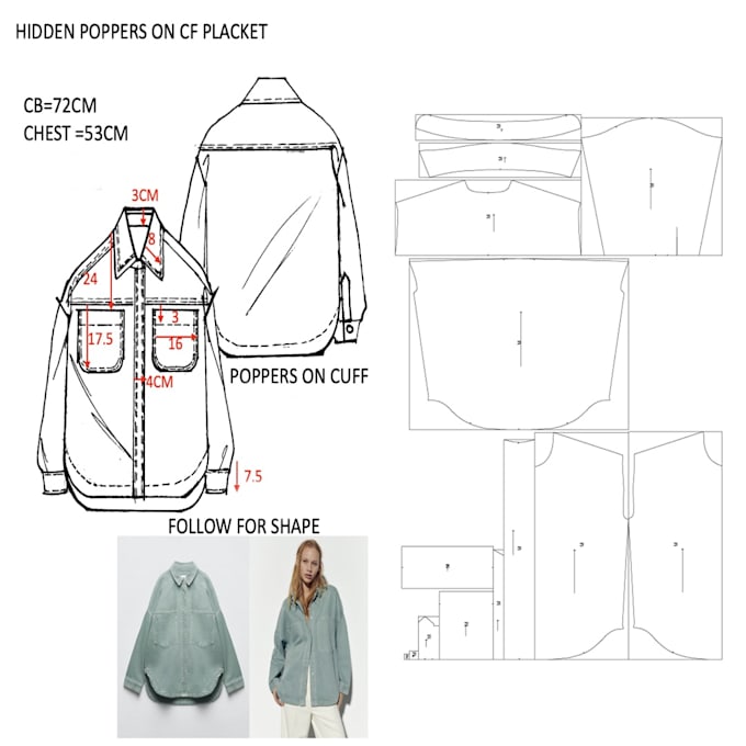 Make sewing pattern and grading for your project by Pattren139 | Fiverr