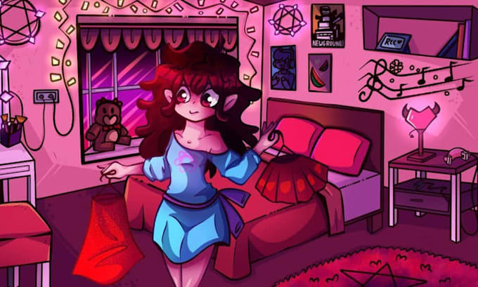 Design Sprites Background For Your Fnf Mod Fnf Sprites Fnf Sprite Animation By Pelumi2d Fiverr