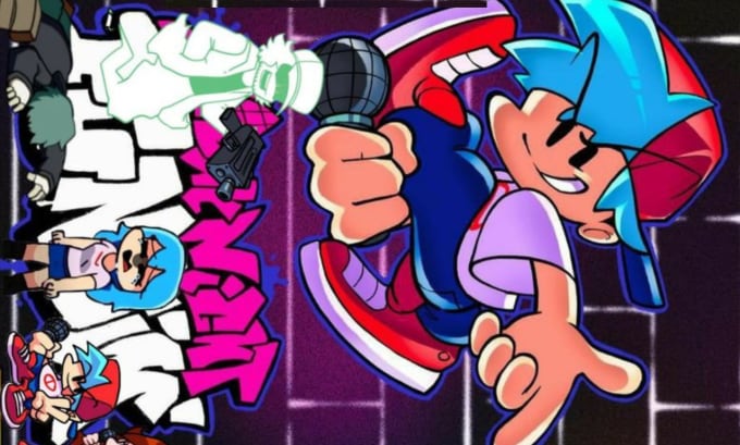 Design sprites, background for your fnf mod, fnf sprite animation