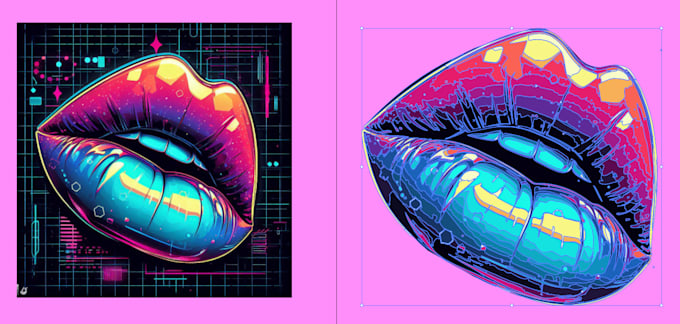 Transform logo or illustration into a vector by reworking and ...