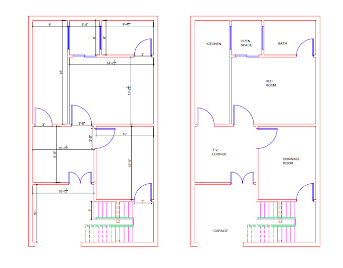 Do redesign a 2d plan in autocad by Ahw6025 | Fiverr