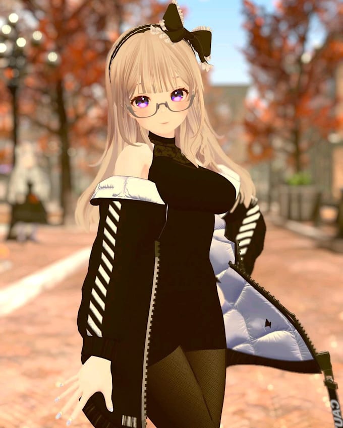 Model and rig vrchat avatar 3d character vseeface anime model, furry ...