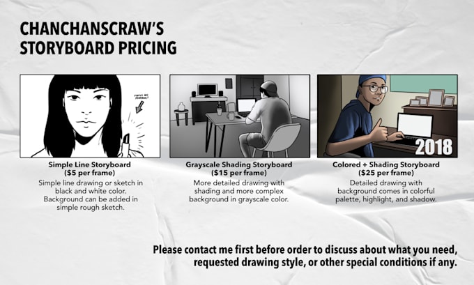 Create custom professional storyboard for your projects by Chanchan ...