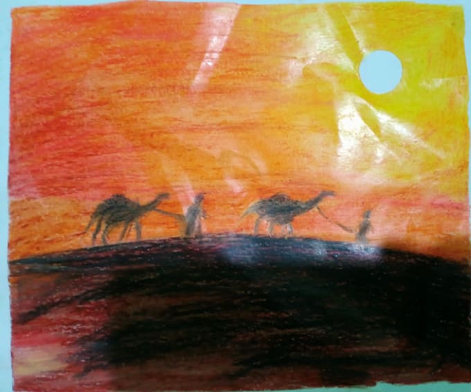 Make hand drawing with caryons by Swaira_ss | Fiverr