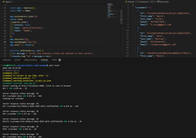 Develop a node js nano backend server with an easy to use database by ...