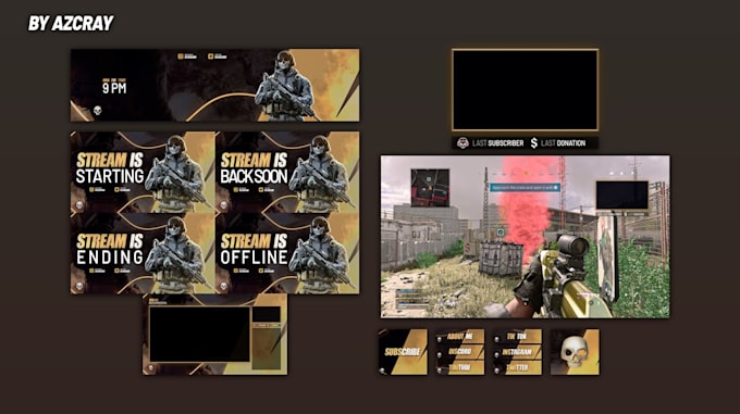 Create a top notch stream overlay for twitch and youtube by Azcray | Fiverr