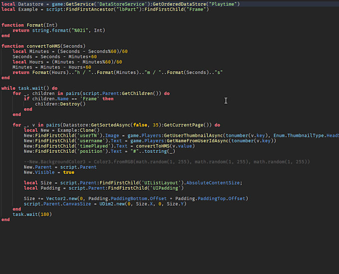 Make you a intermediate roblox script by Vijena | Fiverr