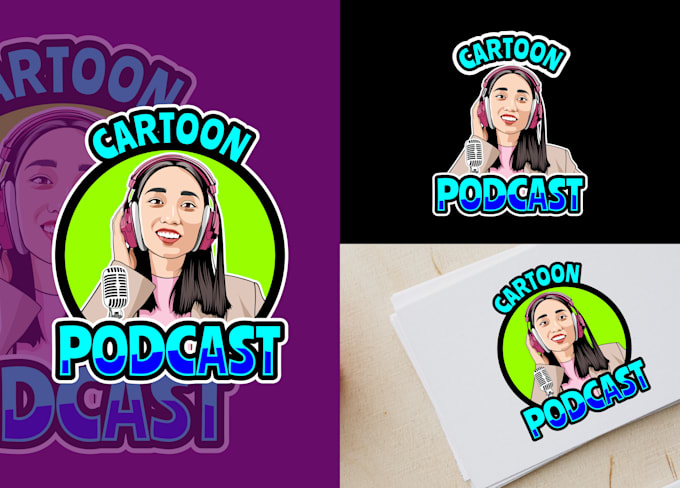 Do cartoon, podcast logo and cover art design by Sujangi_ind | Fiverr