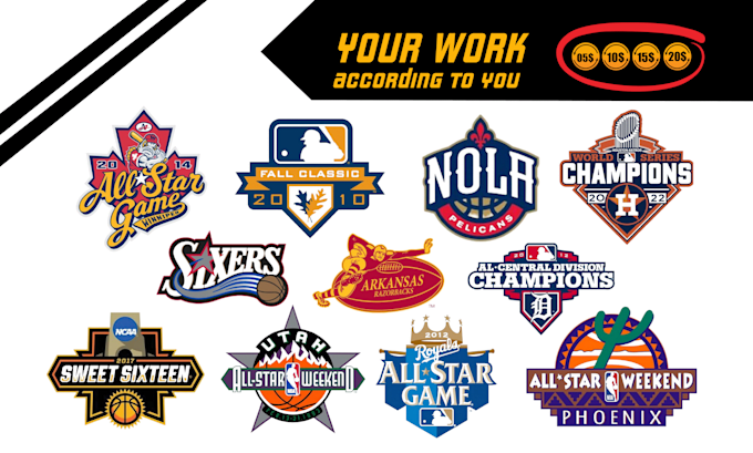 Design nba, mlb, world series, all star and parody logo with your brand ...