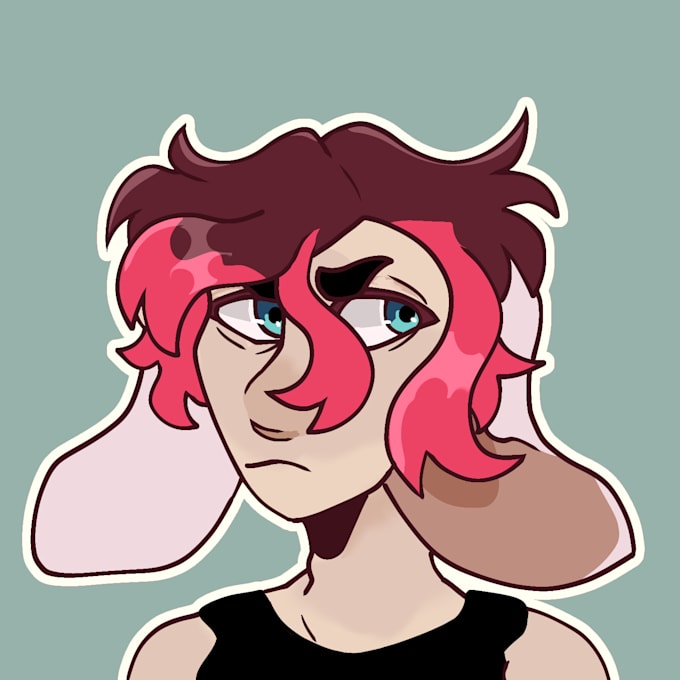 Custom human portrait profile picture drawing by Fishsmoothie | Fiverr