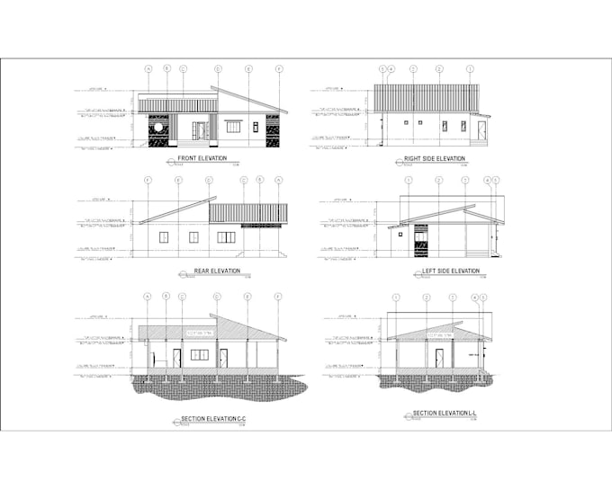 Do autocad architectural and elevation plans by Vectorart_svc | Fiverr
