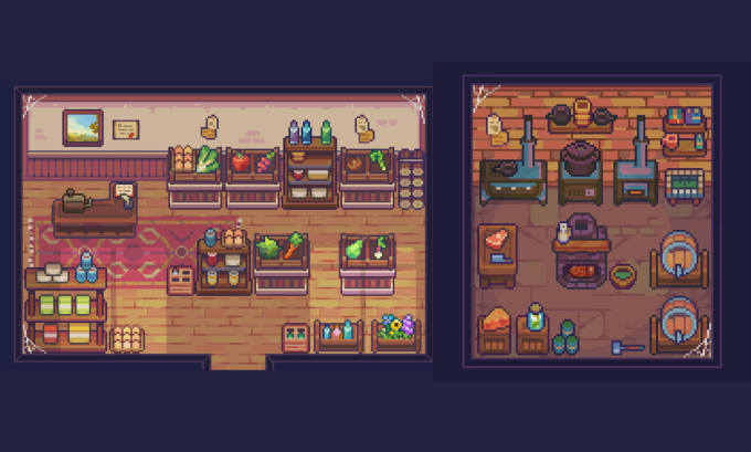 Draw Game Pixel Art Tileset Object Asset Animate Pixel Art Character Sprite By Oluwadara022