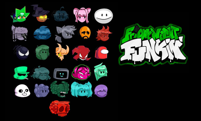 Create fnf mod character sprite, icon, animated sprite sheet for fnf ...