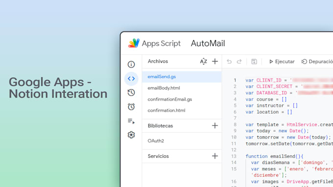 Create a notion integration with google apps by Luisemaltez | Fiverr