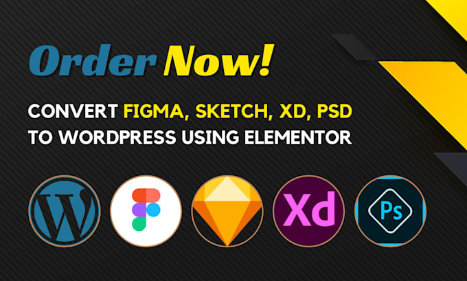 Convert figma xd sketch psd design to wordpress website using elementor pro by Hasibur_armaan ...