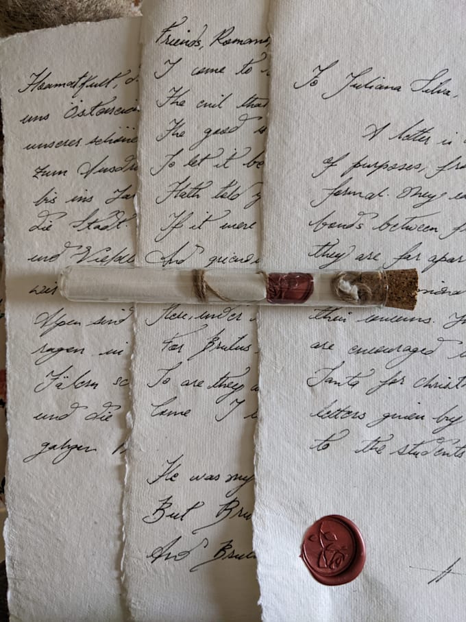 Write beautiful vintage font with wax stamp by Vime26 | Fiverr