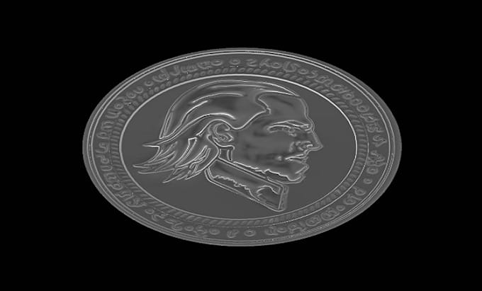 Sculpt 3d printable coin model, bas relief medallion cnc router crypto ...
