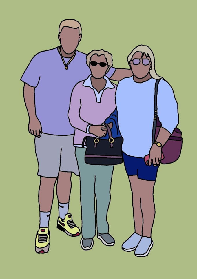 Draw faceless, minimalist vector portrait for your family by Leokeziks5 ...